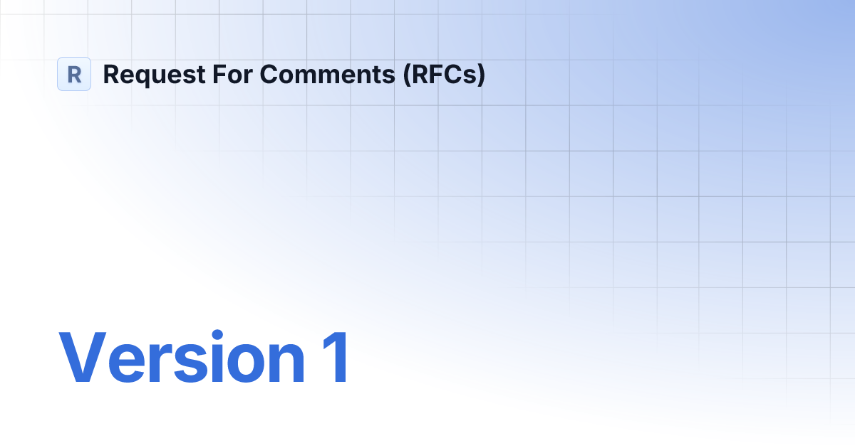 Version 1 | Request For Comments (RFCs)